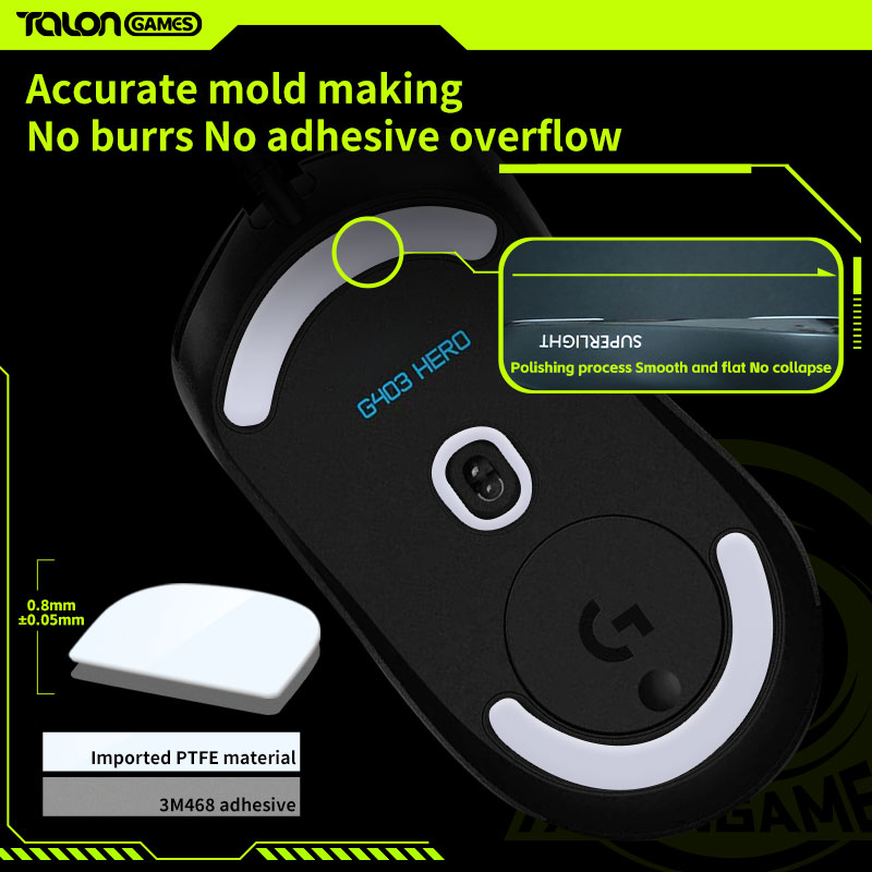 TALONGAMES Custom Curved Edge Mouse Skates Mouse Feet for Logitech G403 ...