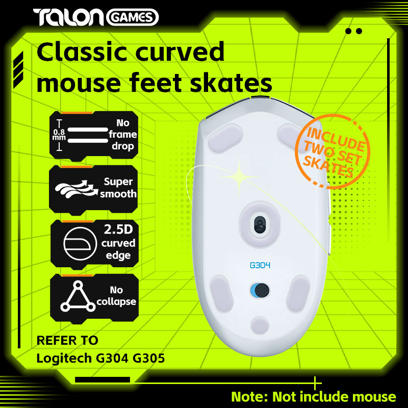 TALONGAMES Rounded Curved Edges Mouse Feet Skates Pads for Logitech ...
