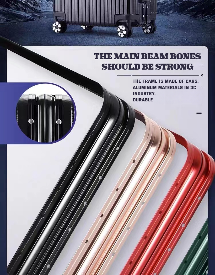 ABC MAISON Reinforced Aluminum Frame Luggage 20/24/28 Inch Suitcase ...