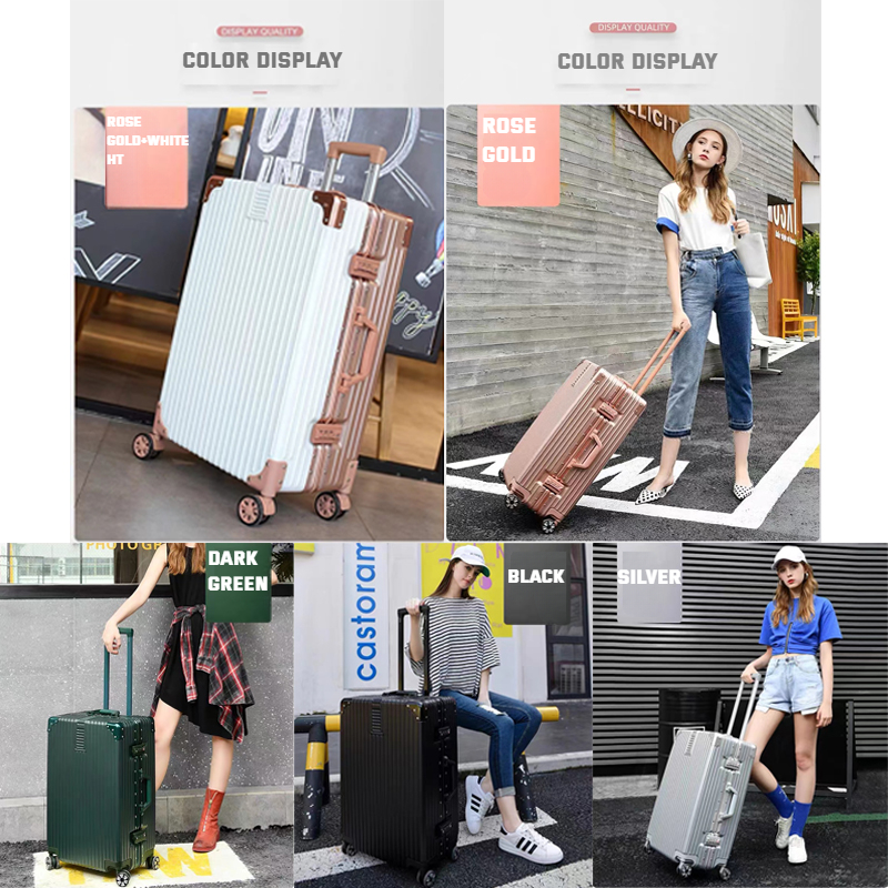 ABC MAISON Reinforced Aluminum Frame Luggage 20/24/28 Inch Suitcase ...