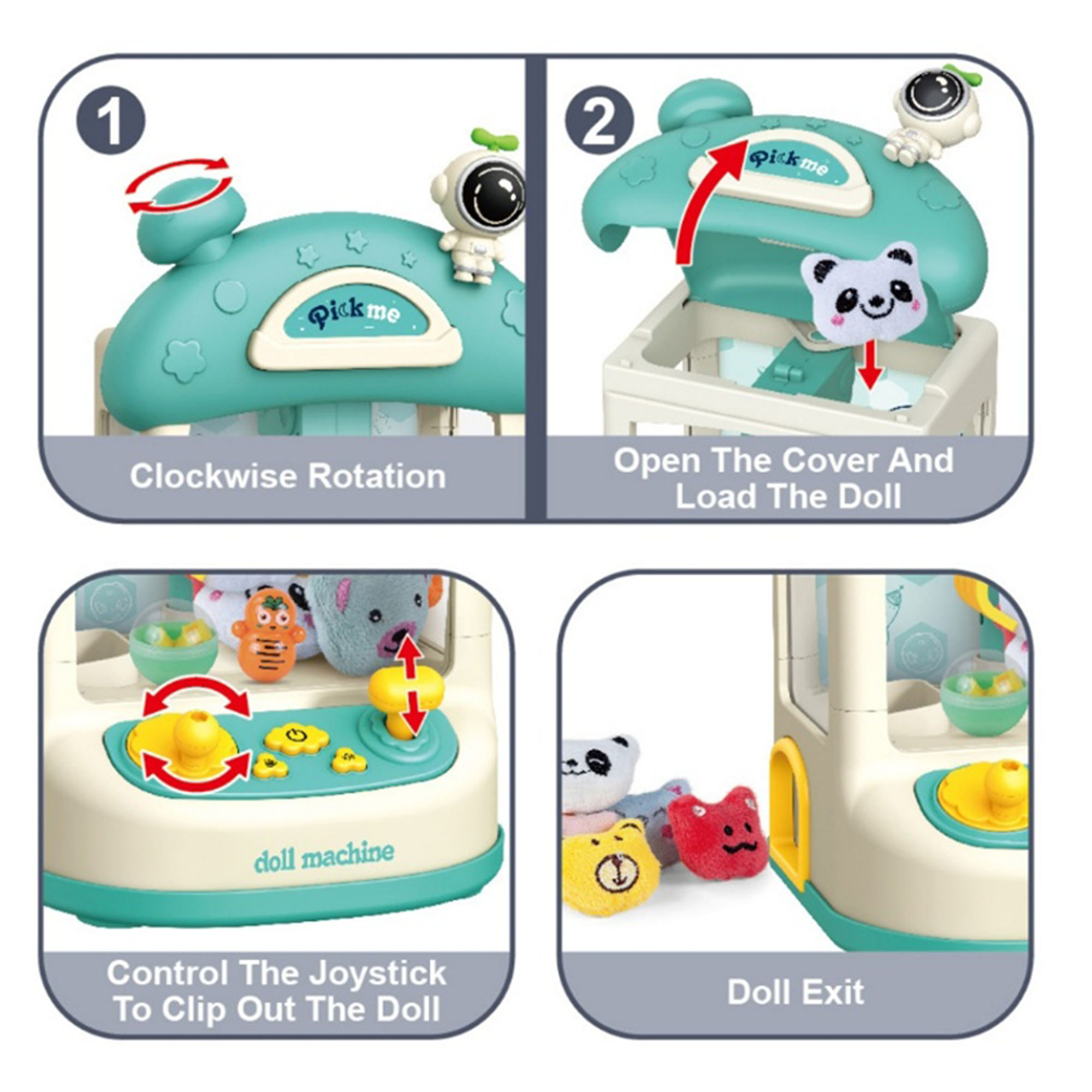 Mini claw machine toys Crane machine clip doll machine toys arcade Game ...
