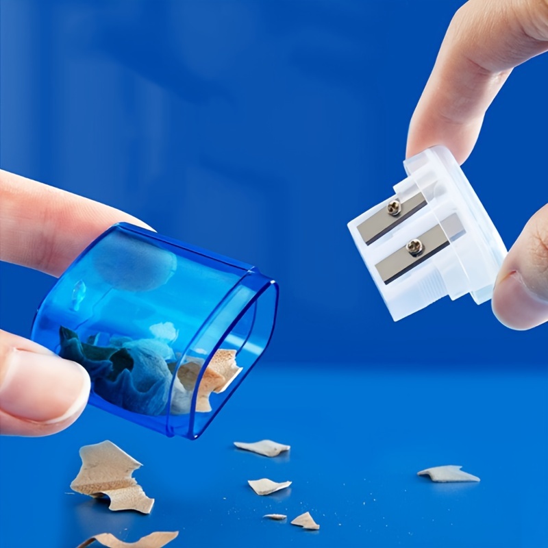 Double Hole Pencil Sharpener with Lid Primary School Students Dedicated ...