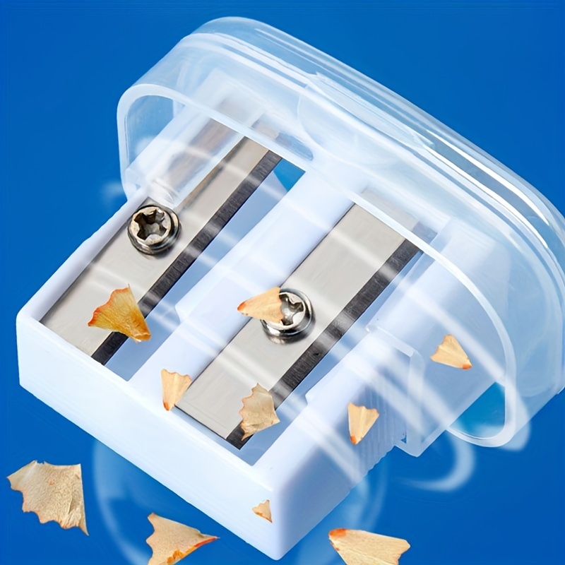 Double Hole Pencil Sharpener with Lid Primary School Students Dedicated ...