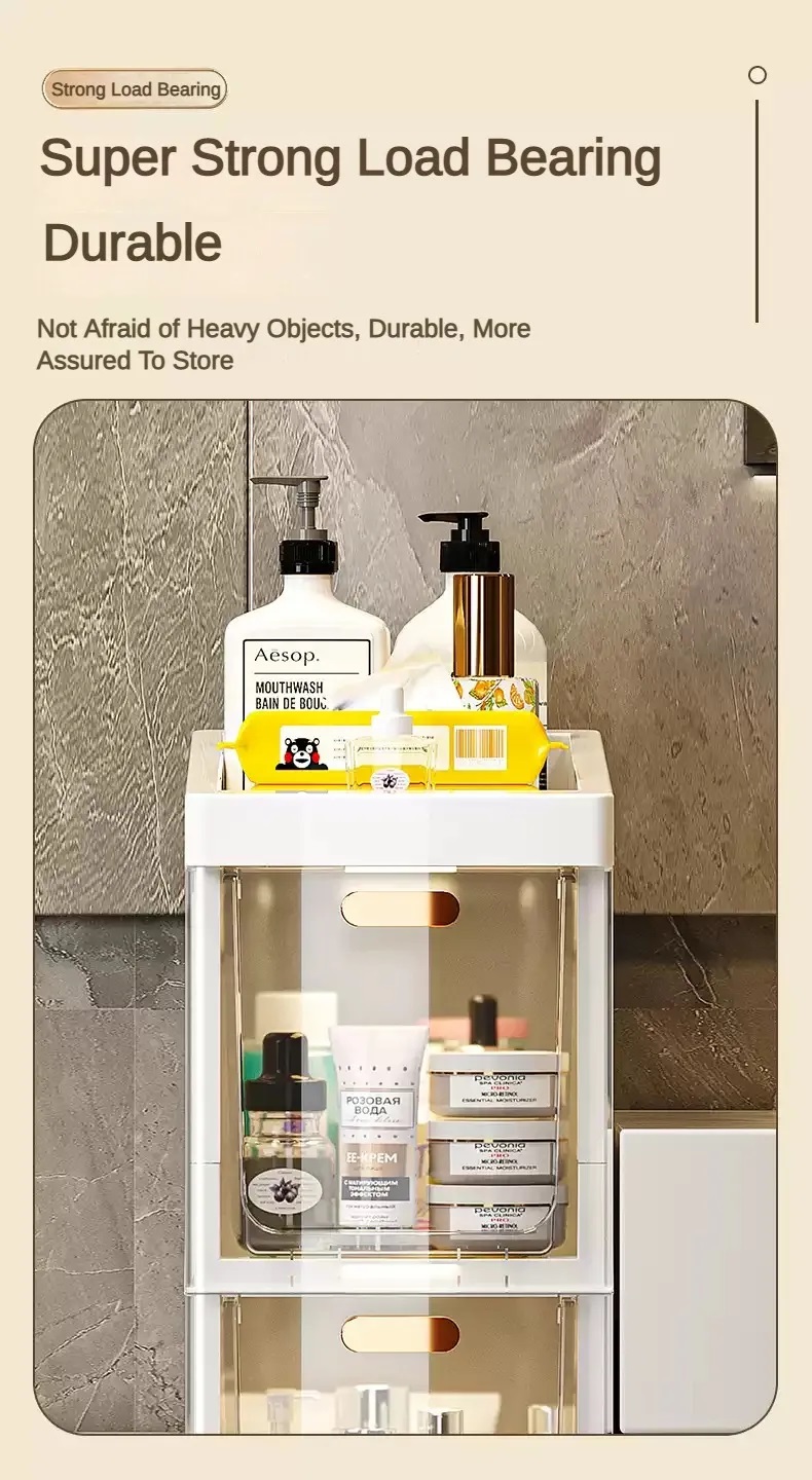 【Fast Shipping】Bathroom Cabinet Storage Organizer Slim Cabinet Drawer ...