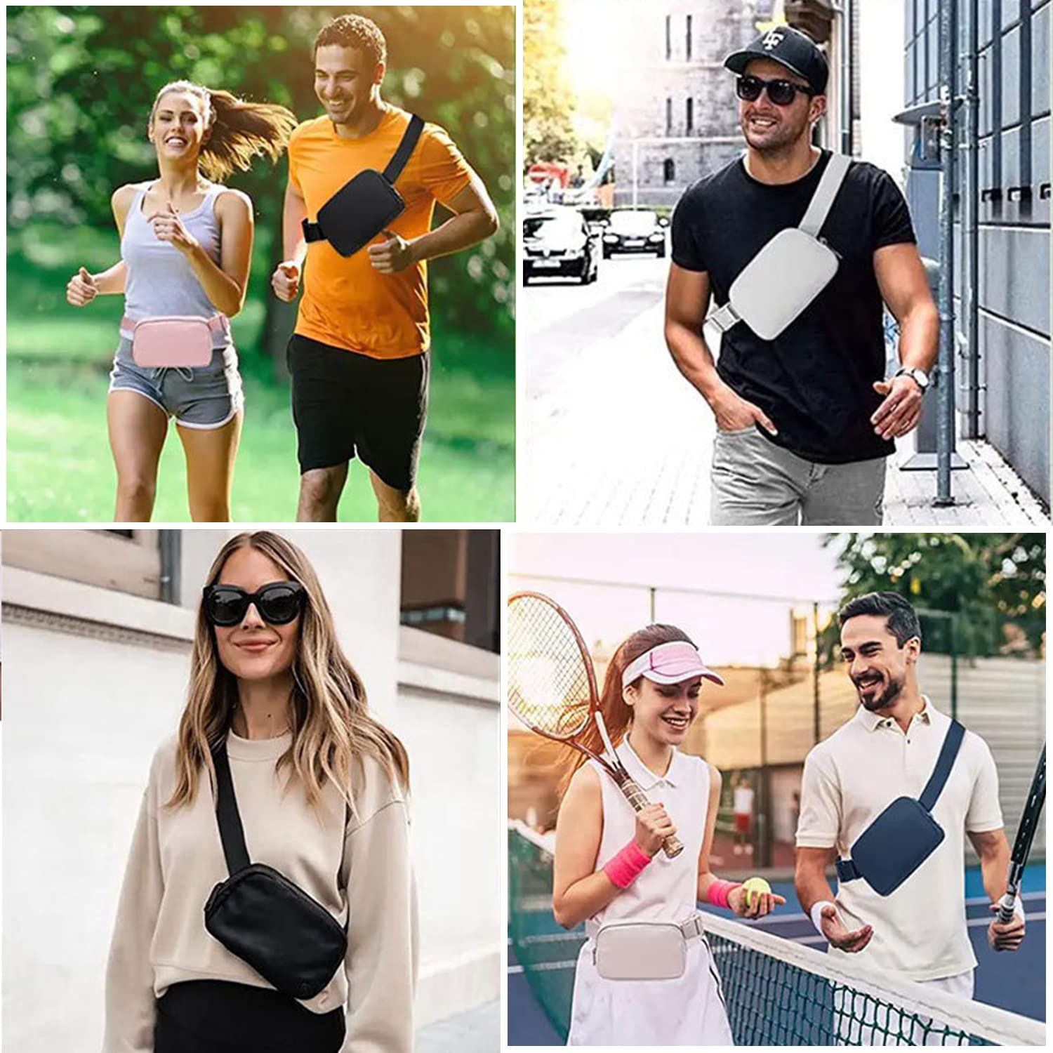 Belt Bag Waterproof Waist Bag Shoulder Crossbody Bag for Running ...