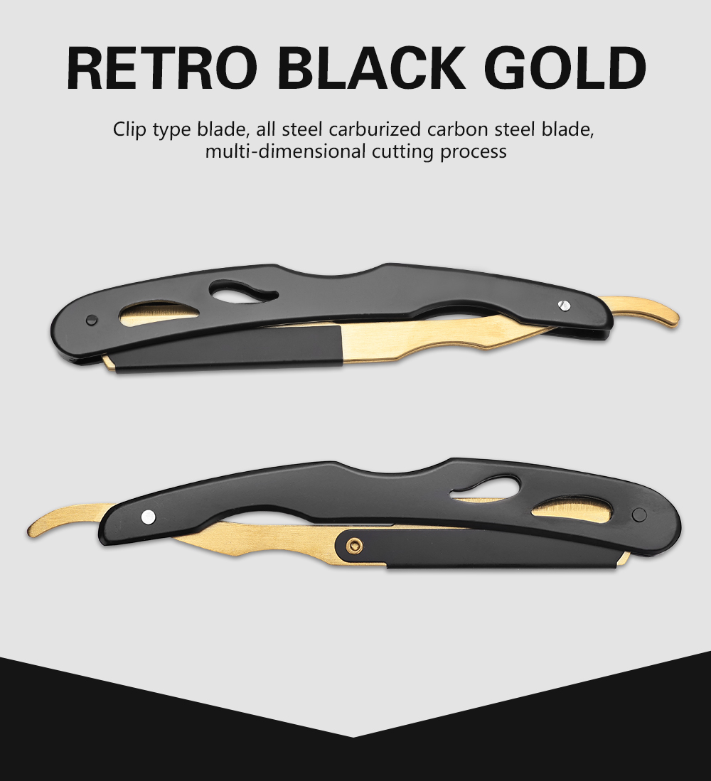 Spray Paint Old-fashioned Black Gold Manual Razor Razor Haircut Razor ...