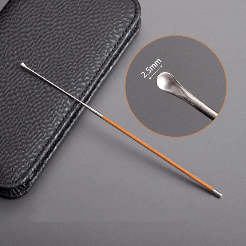 Bamboo Handle Professional Ear Spoon Set Ear Lift Elastic Ear Grip Ear ...