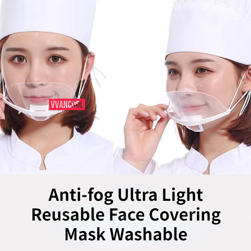 10pcs Transparent Food Service Mask Anti-fog Ultra Light Reusable Face ...
