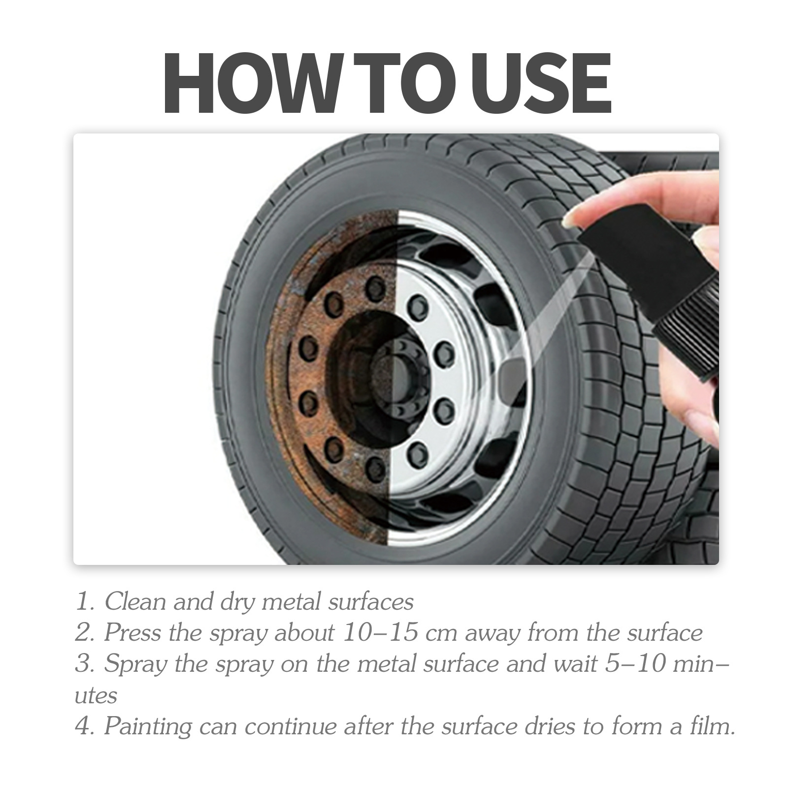 Rayhong Anti Rust Conversion Agent Spray Car Wheel Hub Tire Rims Door ...