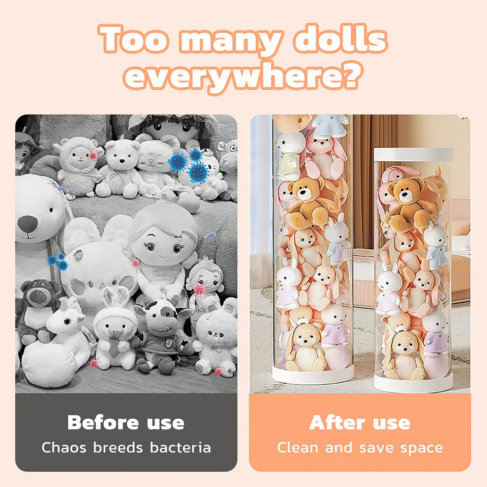 Toy Storage Transparent Doll Bucket Stuff Toy Large-capacity Column ...
