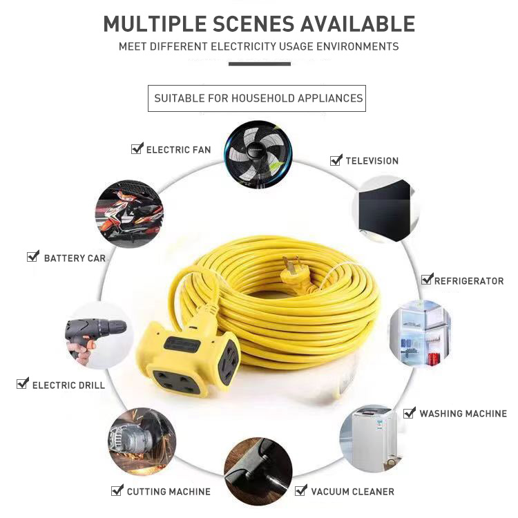 10/20/30 Meters Extension Cord Socket With Cable Extra-long Plug-in ...