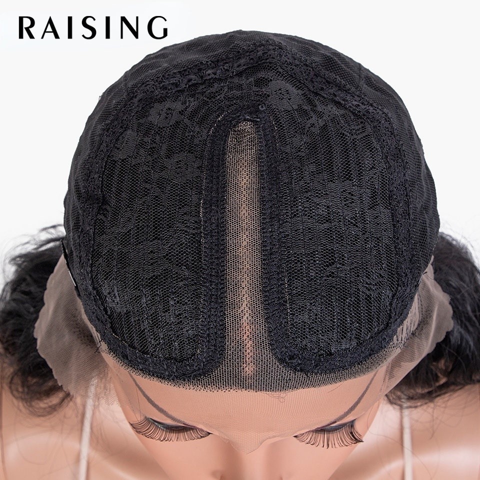 RAISING GIRL Synthetic Long Straight Lace Wigs For Black Women 26Inch ...