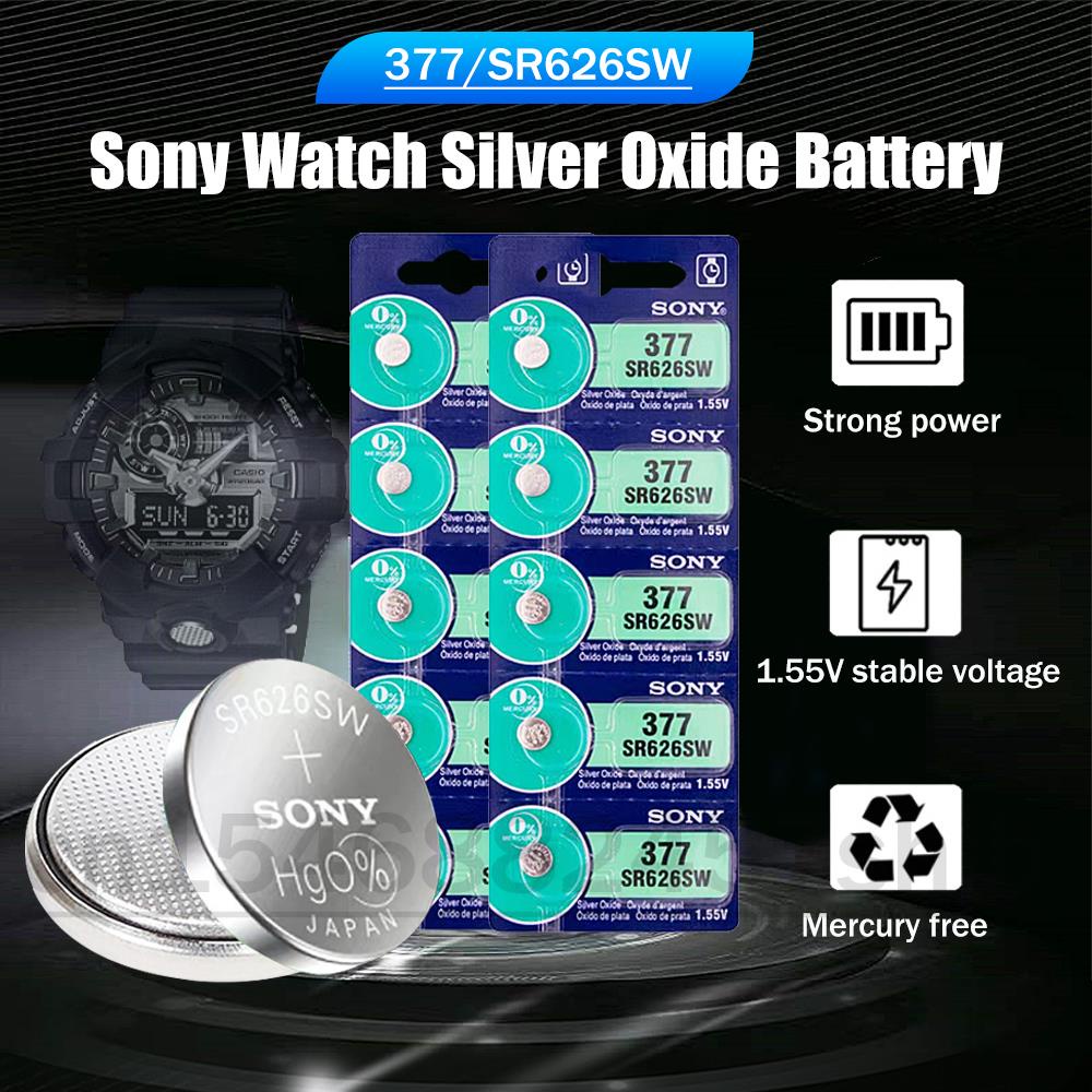 10-50pcs Sony 377 SR626SW SR626 377A AG4 LR66 1.55V silver oxide battery for car key watch MADE ...