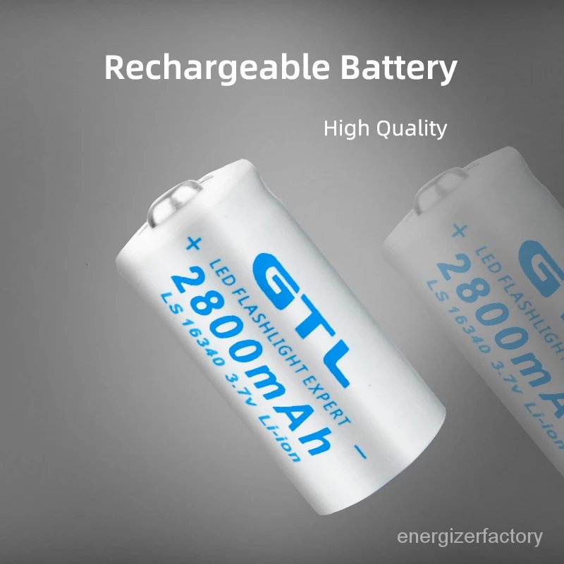 GTL 16340 3.7V 2800mAh Lithium Li-ion Battery CR123A Rechargeable ...