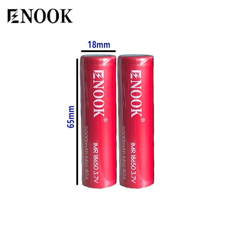 Enook Red 18650 5000mAh 40A Rechargeable battery 3.7v lithium ion ...