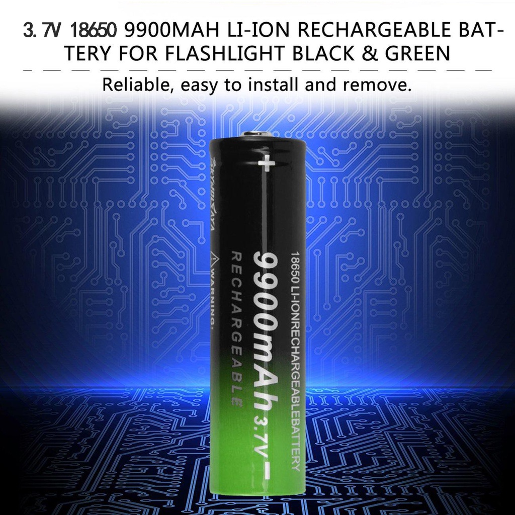 New 18650 9900mAh 3.7V Lithium Ion High Capacity Rechargeable Battery ...