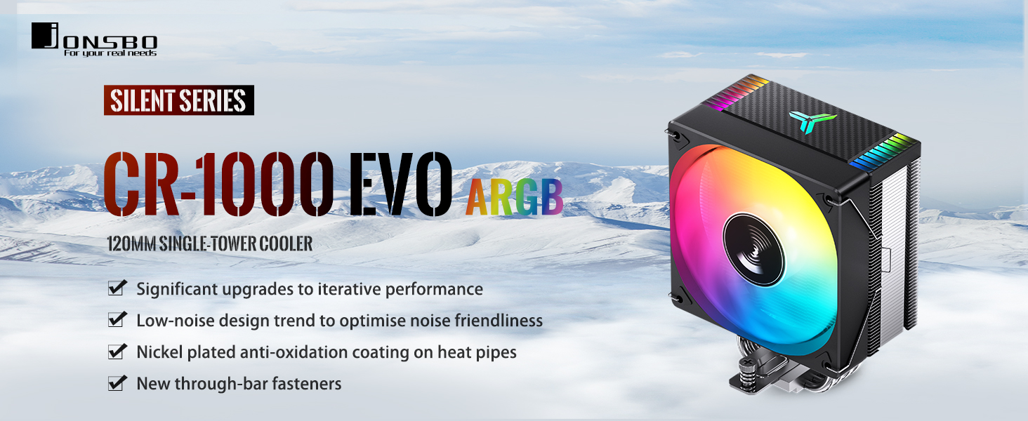 Jonsbo CR1000 EVO ARGB White Black Color LED CR-1000 EVO CPU Air Cooler ...
