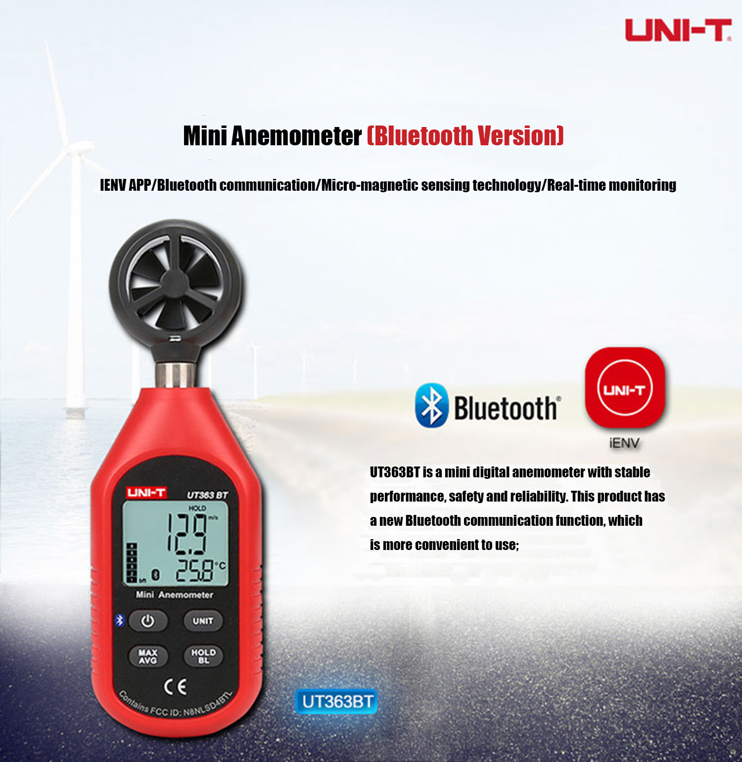 【Ready Stock】UNI-T UT363 UT363S UT363BT Mini Split Anemometer Bluetooth ...