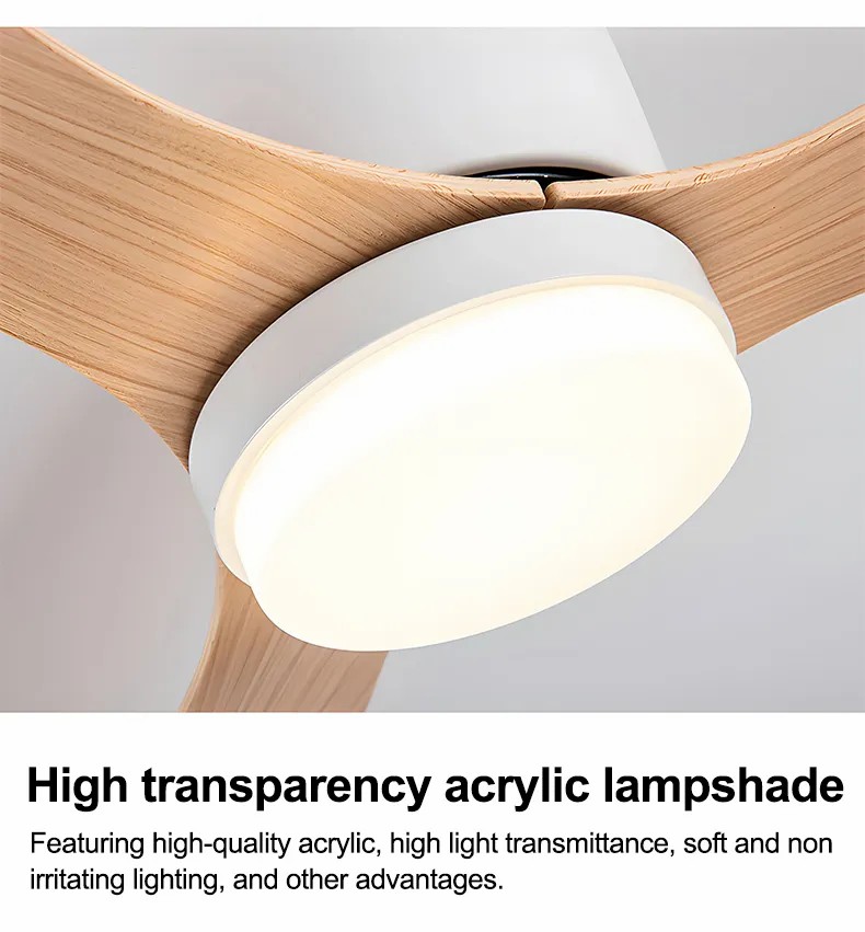 GOGEOUS Ceiling Fan With Light Remote Control 52 Inch Nordic Modern ...