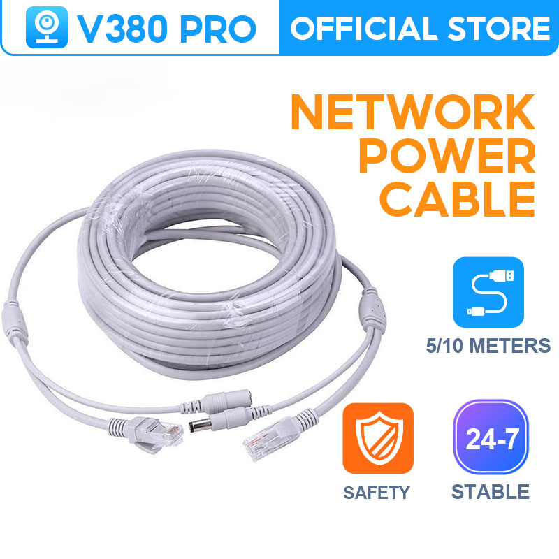 V380 Pro Network And Power Two-in-One Cable Rj45 Plus Dc Power ...
