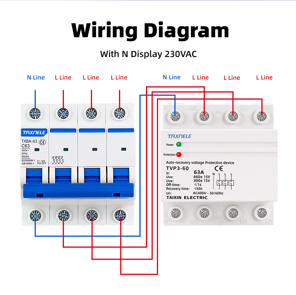 Three Phase Over Under Voltage Protector 3 Phase Automatic Recovery ...