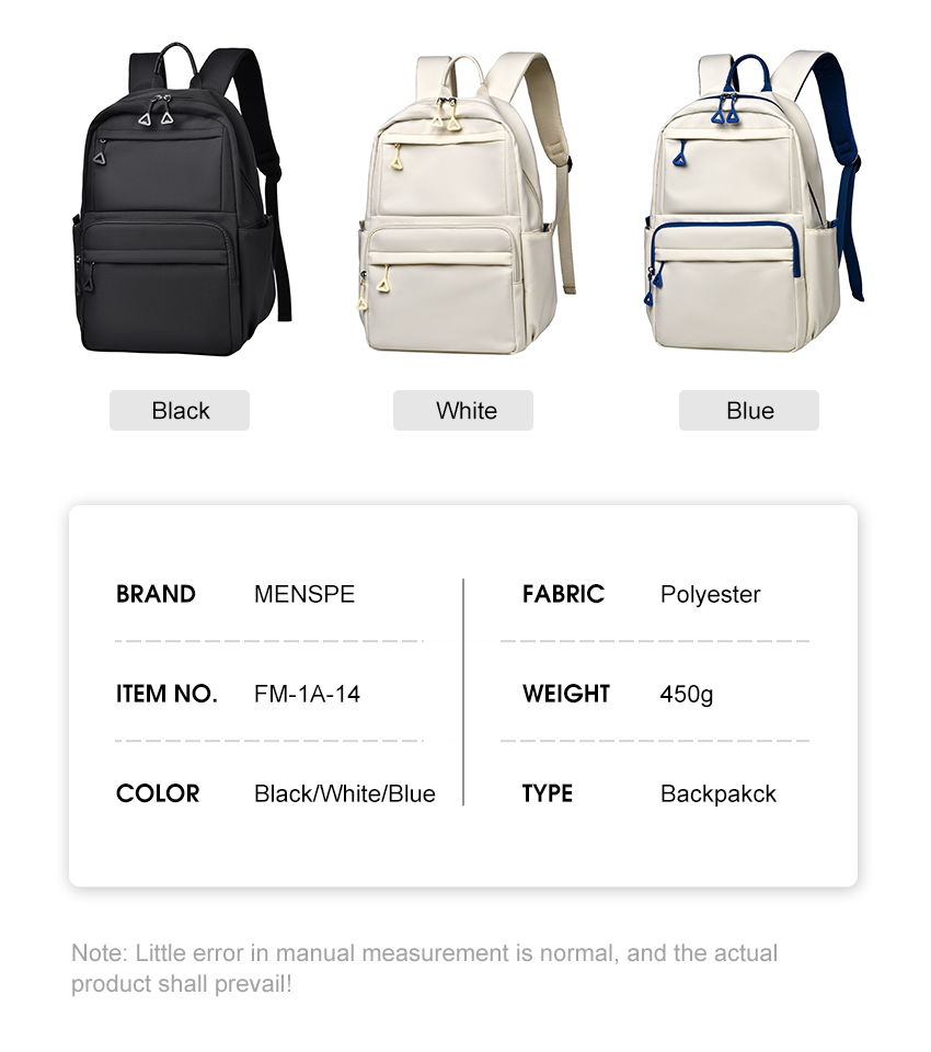MENSPE Men Backpack Notebook Business Travel Bag Waterproof Backpack ...