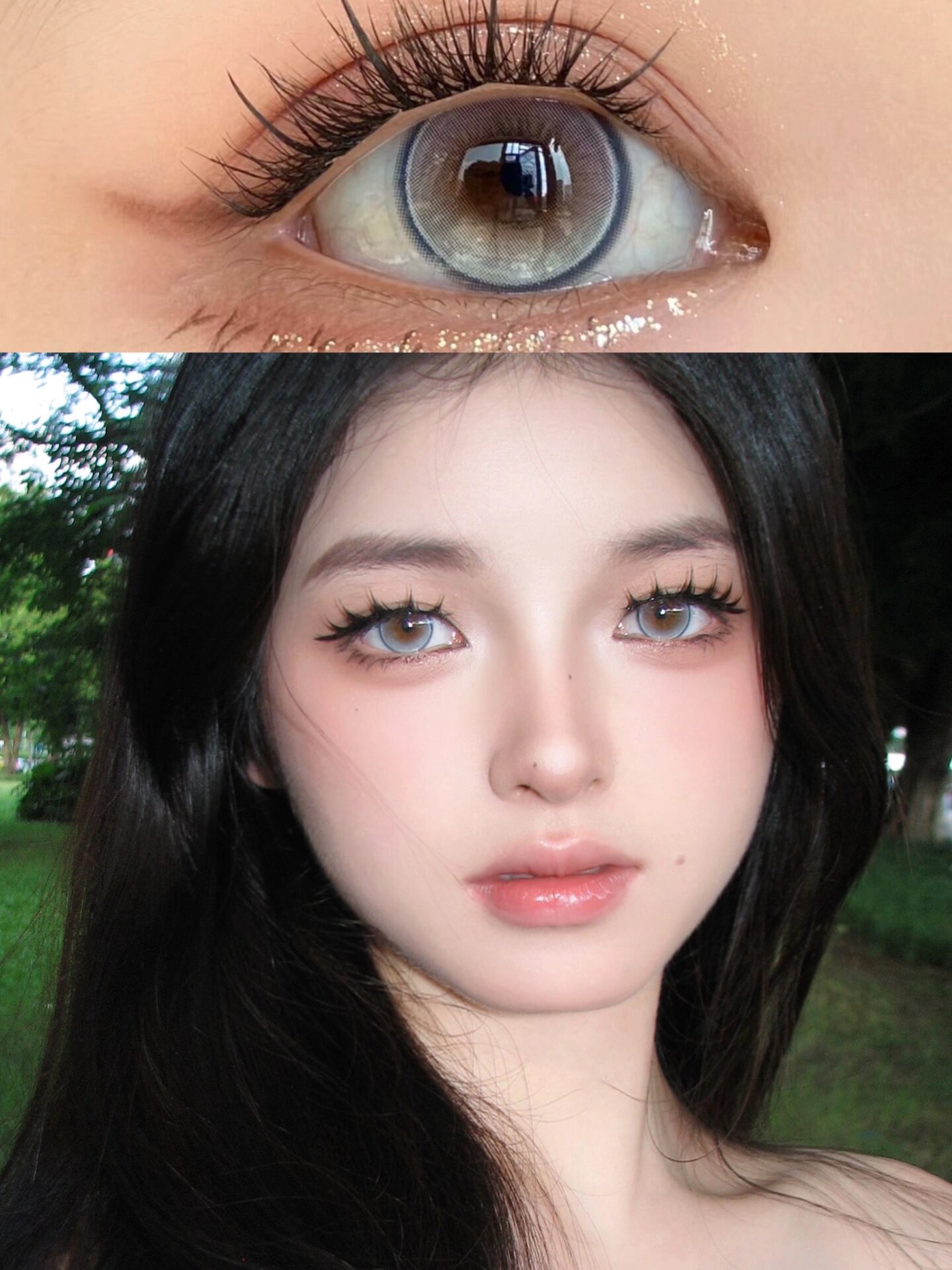 Mill Creek Ice Blue Contact Lenses with Grades 14.2mm Small Diameter Fine Circle Round Contact ...