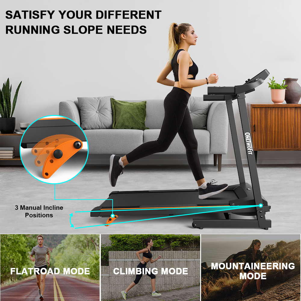 OneTwoFit 2.5 HP Multifunctional Electric Treadmill Foldable Power with ...