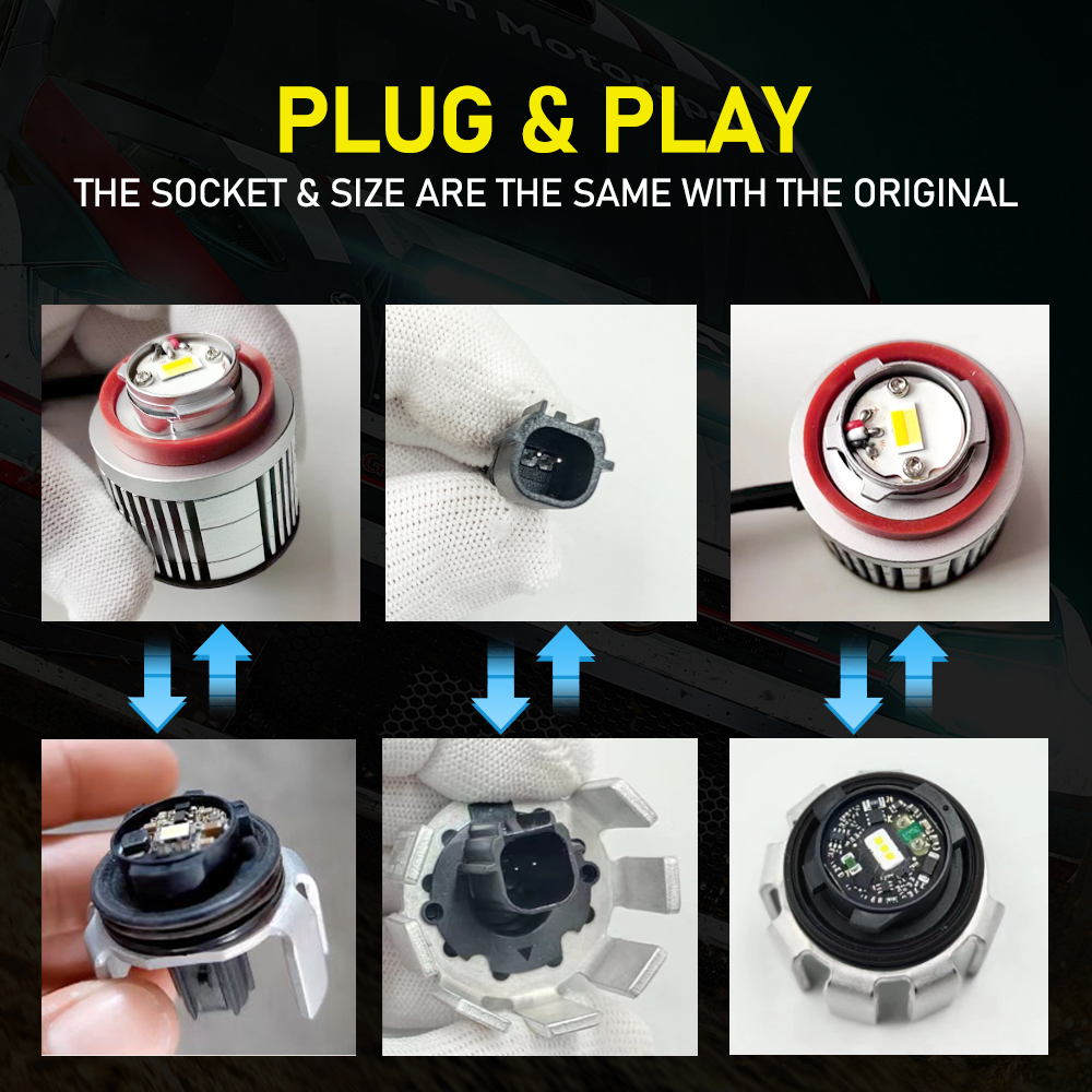 TUFFOO 2PCS Dual Color L1B Car LED Fog Light Bulb 14000LM Replace ...