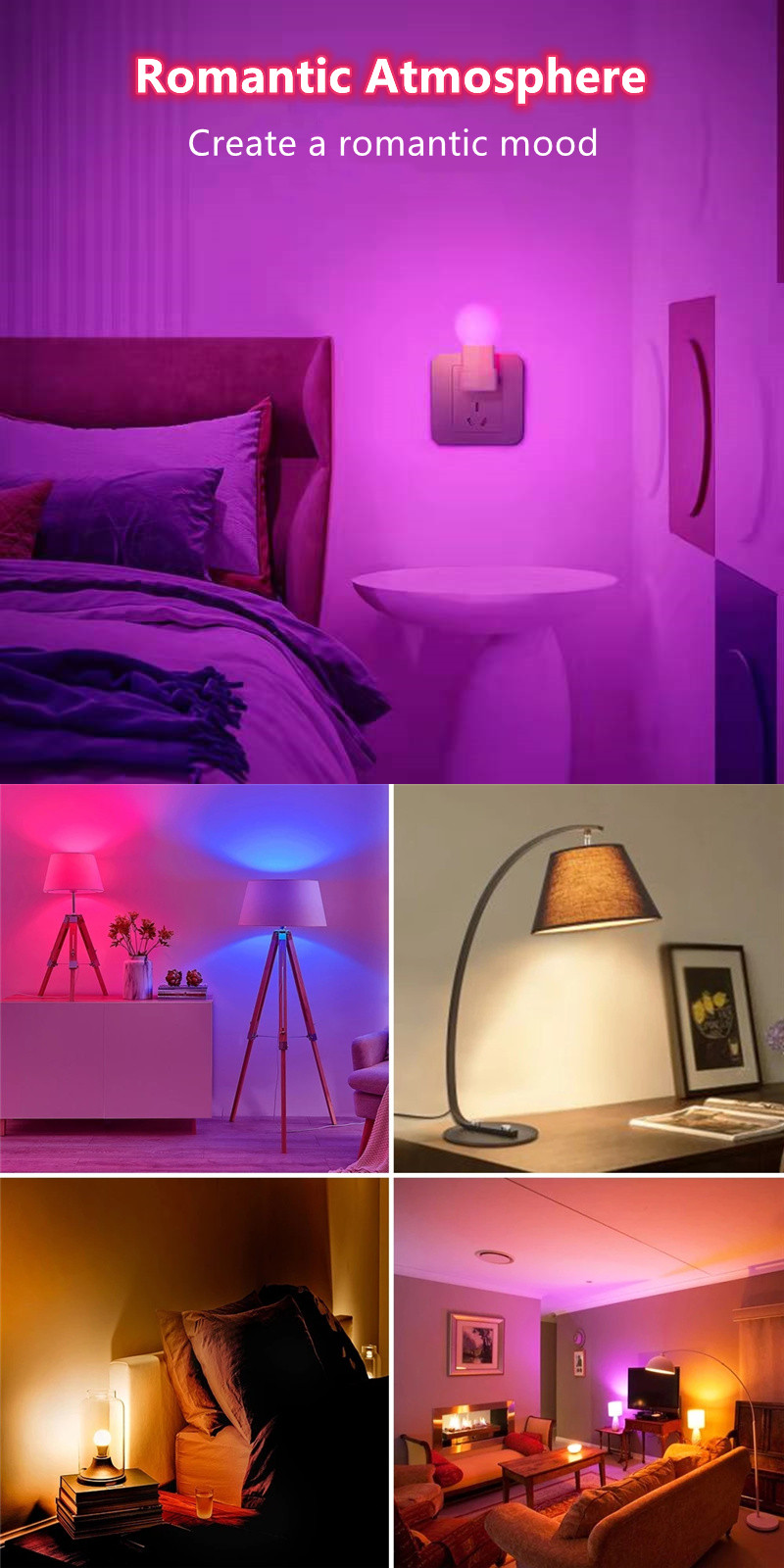 Licer LED Color Bulb Light 5W 10W 15W Remote Control 4 Modes Dimmable ...