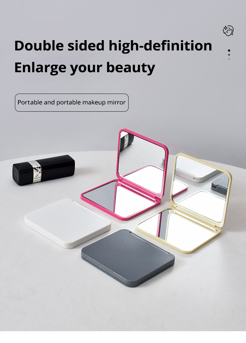 Mini Square Makeup Mirror Portable Double-sided Vanity Mirror Cosmetic ...