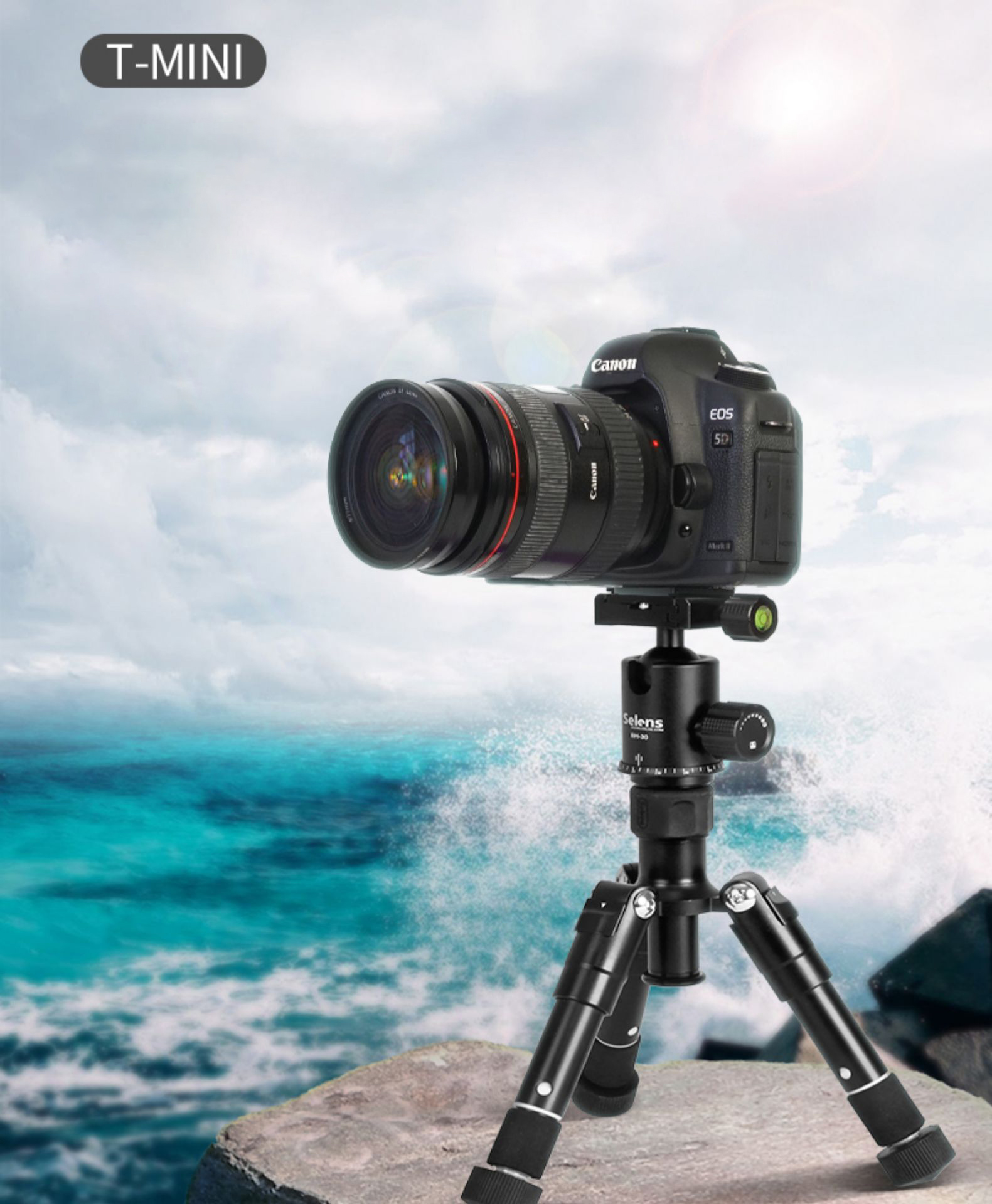 Selens T-170 Mini Tripod Stand Aluminum Alloy Portable with Ball Head ...