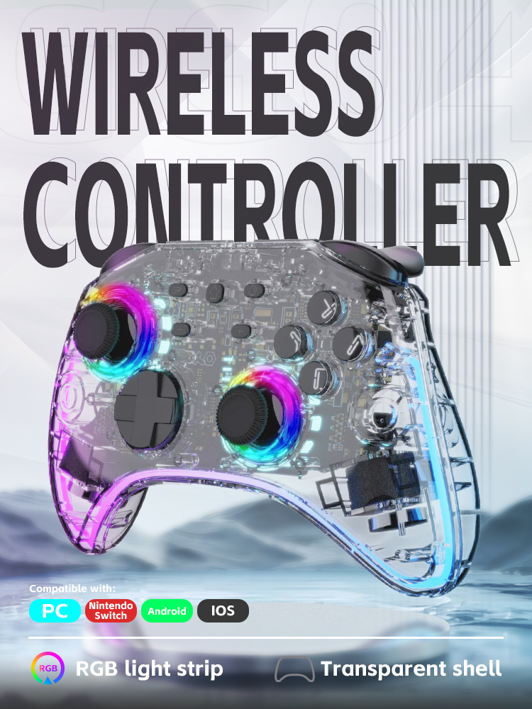 DATA FROG RGB Light Switch Pro Controllers for Switch/Switch Lite Wireless Game Controller for ...