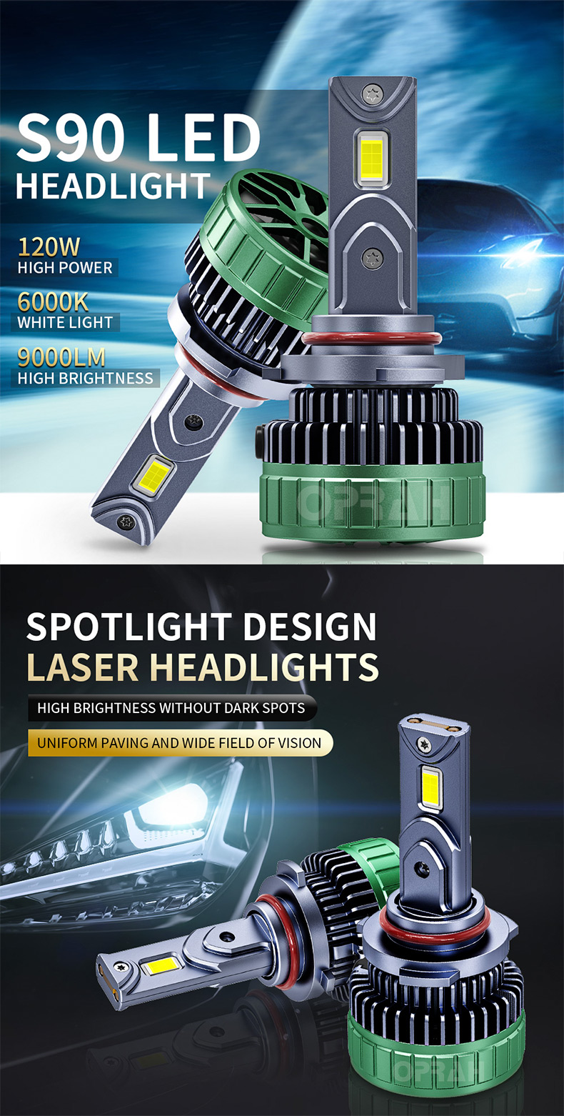 ((2PCS) S90 240W High Power Super Bright H4 LED Headlight 3570 Headlight H1 H8/H11 HB3/9005 HB4 ...