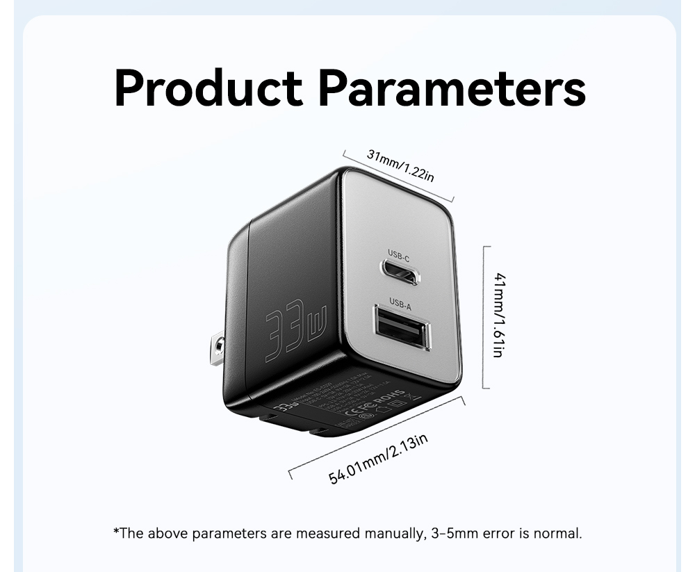 Essager Gan 33W Type C Usb Fast Charger For US EU UK SoC adapter ...