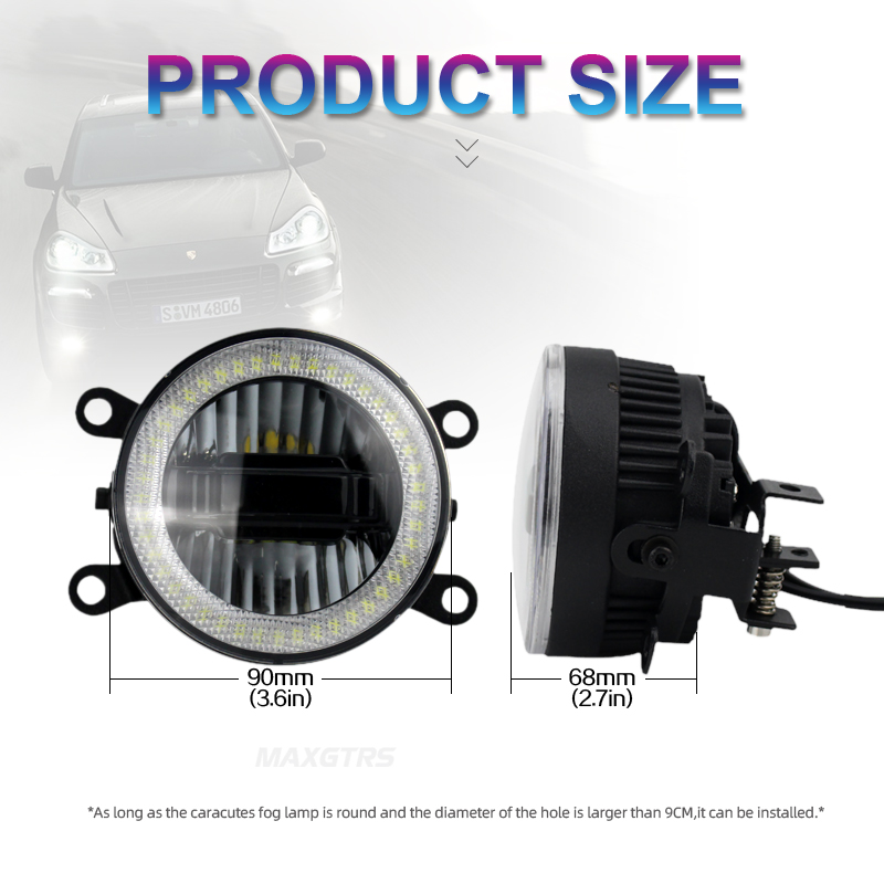 MAXGTRS 2x Universal 3.0 inch Auto Light LED Angel Eyes Daytime Running ...