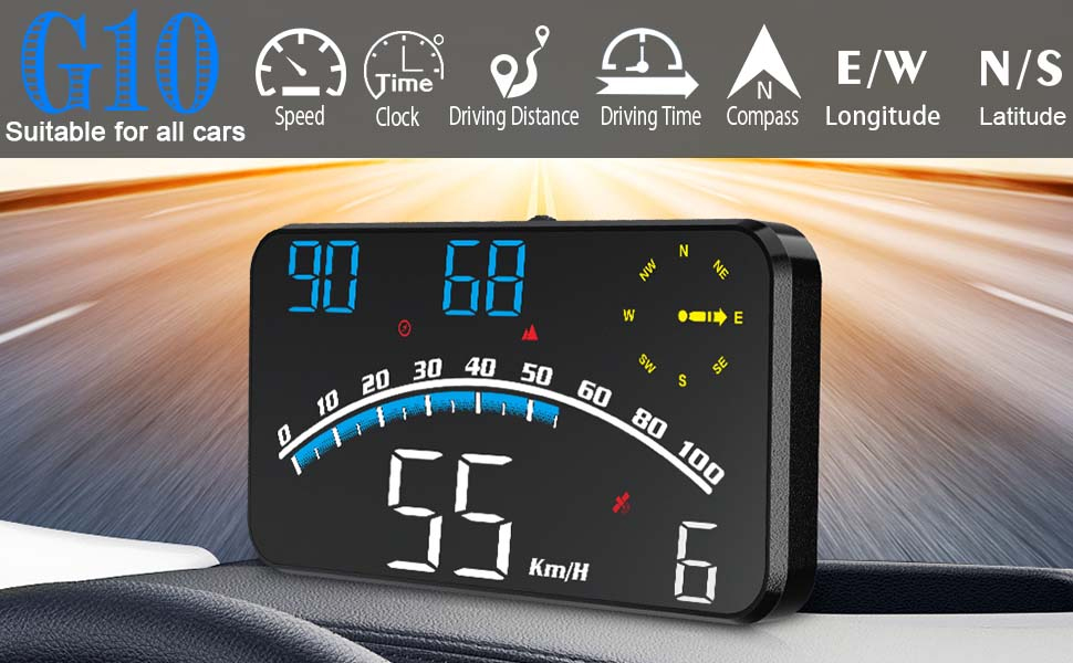 KOMES G10 Digital GPS Speedometer, Car Universal HUD Head Up Display ...