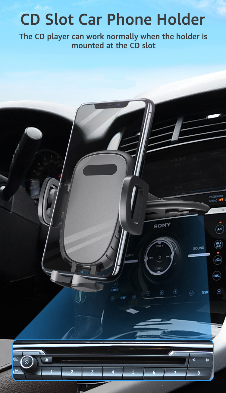 Universal CD Slot Car Phone Holder 360 Degree Rotation Car Phone Mount ...
