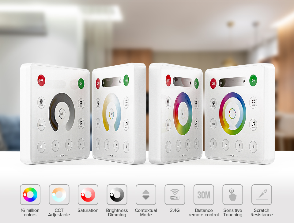 BTF-LIGHTING 4 Area Control Remote control panel 2.4GHz RF control RC1 ...