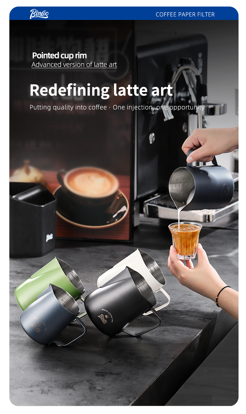 BINCOO Coffee Latte Art Vat Professional Pull Flower Jar Stainless ...