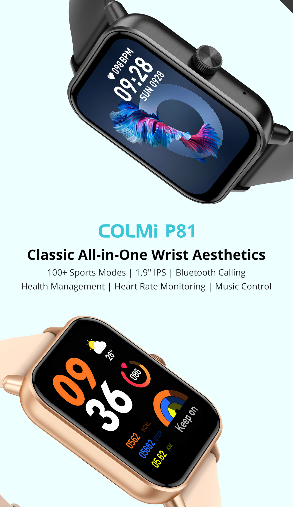 COLMI P81 Smart Watch for Woman Men Couple Gifts Original IP68 Waterproof Bluetooth Calling ...