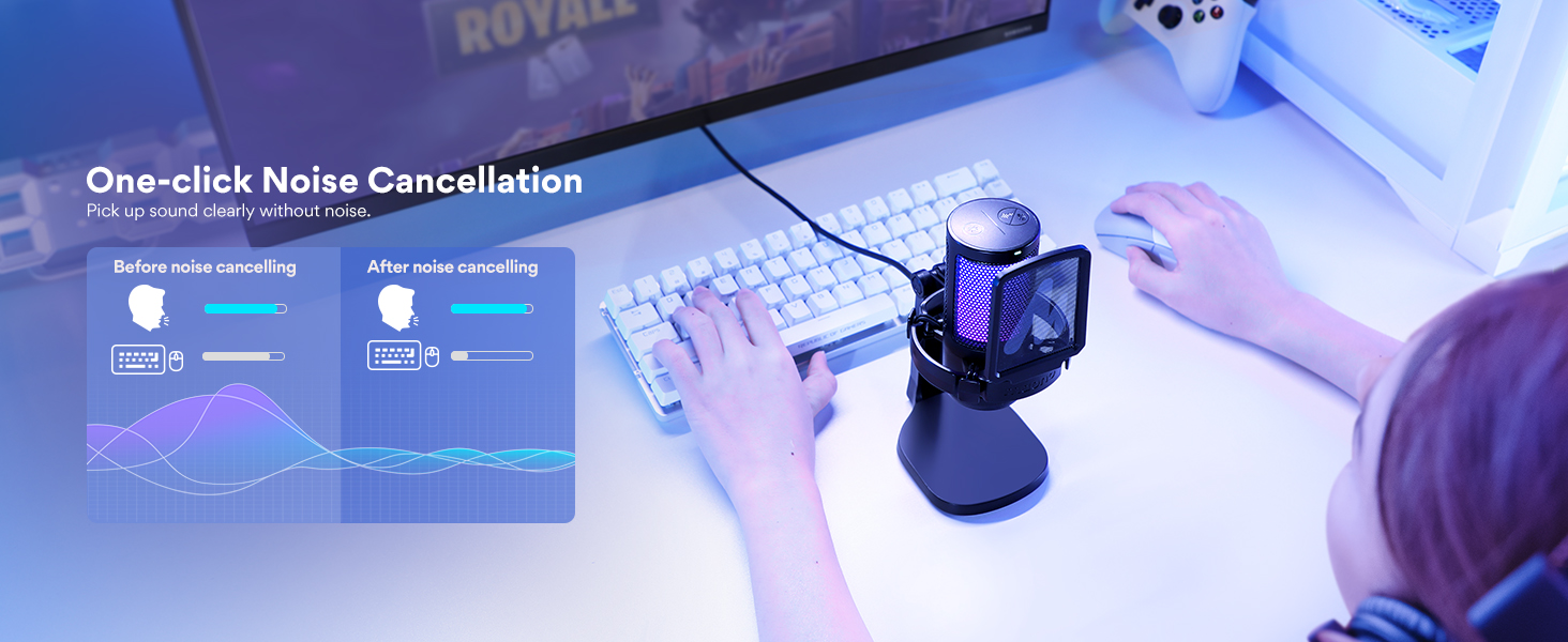 Maono DGM20/DGM20S USB Microphone RGB Gaming Mic Condenser Mic Noise ...