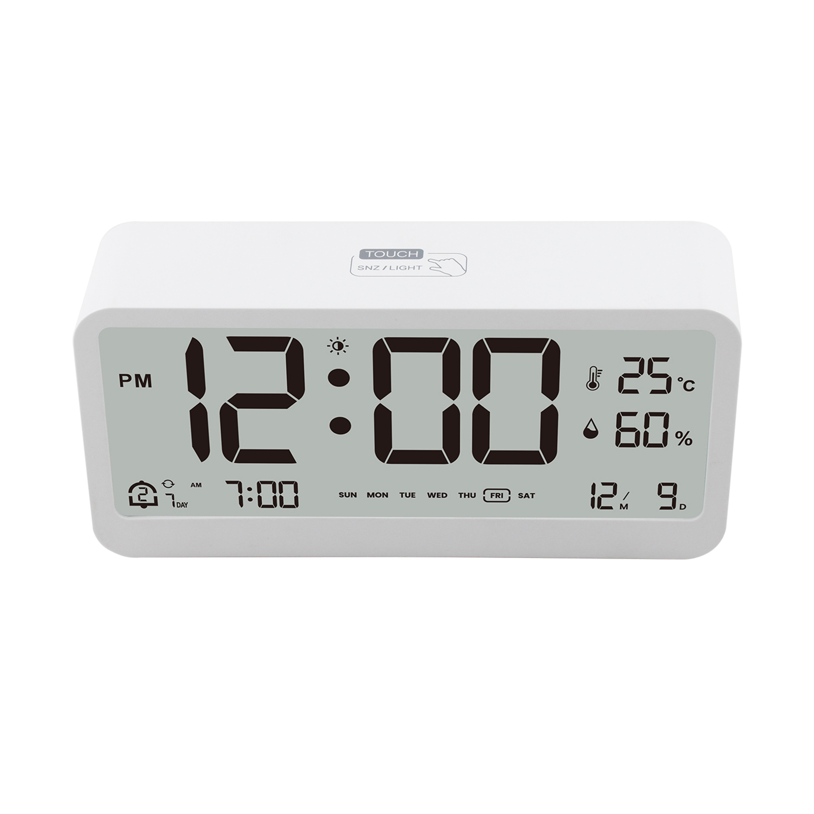 8001-EN Multifunctional Digital Clock LED Brightness Adjustable ...