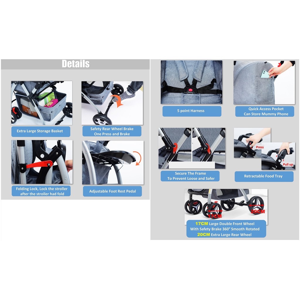 Baby stroller foldable stroller for baby Travel Newborn Stroller ...