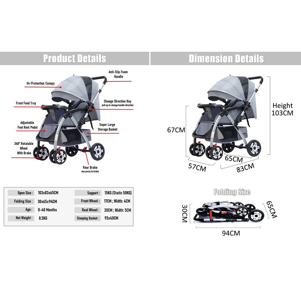 Baby stroller foldable stroller for baby Travel Newborn Stroller ...