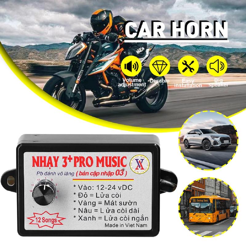 12v24v Universal Nhay 3+ Pro Music Rapid Horn Relay For Car/Motorcycle ...