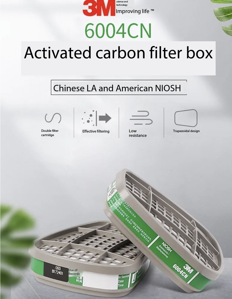 3M 6004 Respirator Cartridge 3M 6004 Ammonia Methylamine Replacement ...