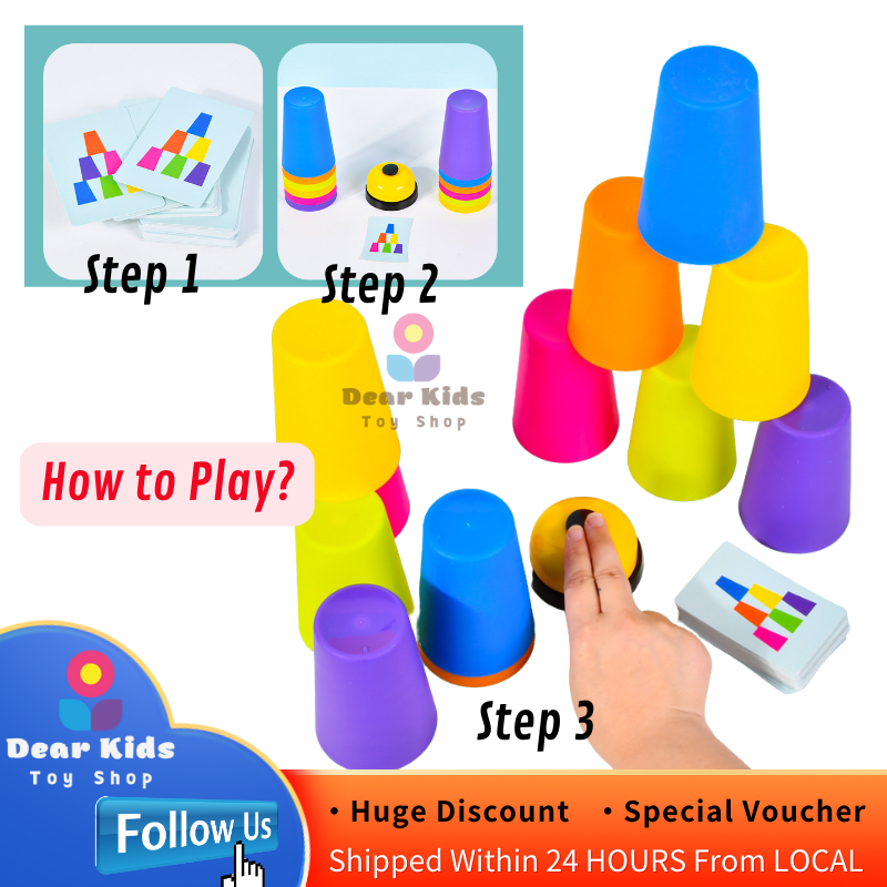 Educational Toys Double Battle Stacked Cup Game Toy with Cards ...