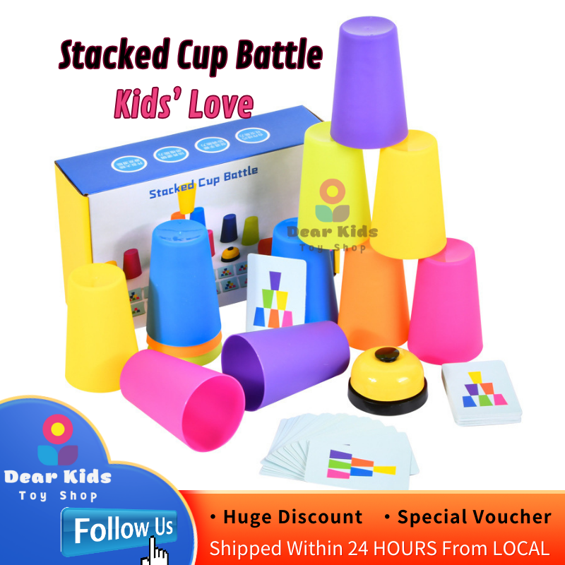 Educational Toys Double Battle Stacked Cup Game Toy with Cards ...