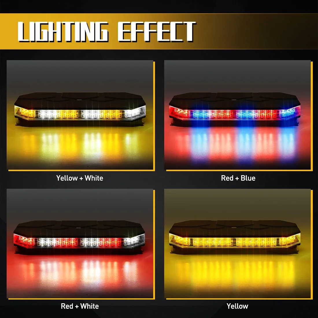 42 LED Car Roof Top Strobe Lights Emergency Warning Safety Beacon ...